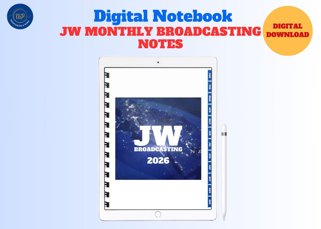 Digital Notebook for JW Broadcasting 2026 ~ JW Broadcasting Notes for ...