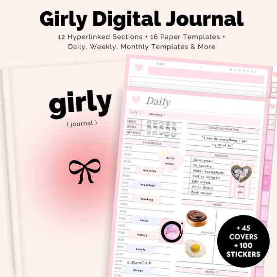 Girly Diary Cover