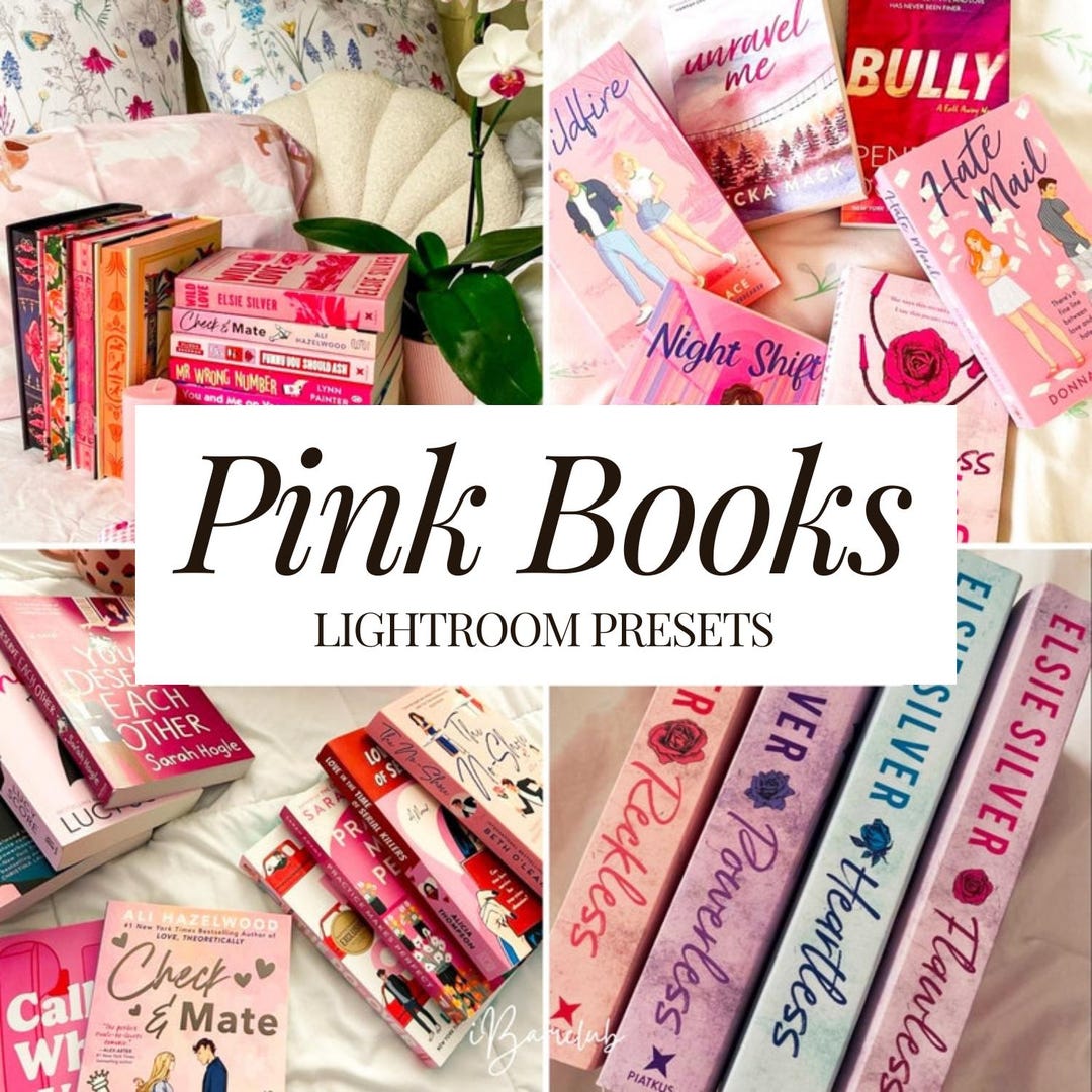 10 Pink Bookstagram Presets for Lightroom Mobile, Aesthetic Bookish ...