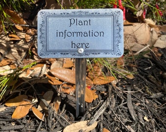 Plants Custom metal plant identification marker Brushed aluminum and ...