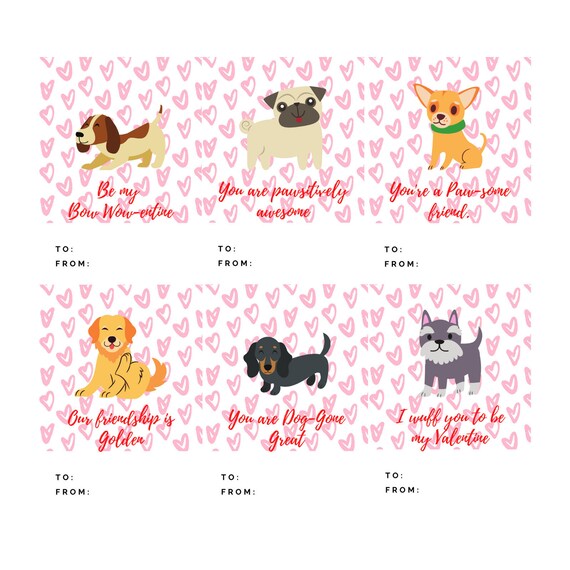 Puppy Valentine's Day Cards Dog Cards Valentine's | Etsy