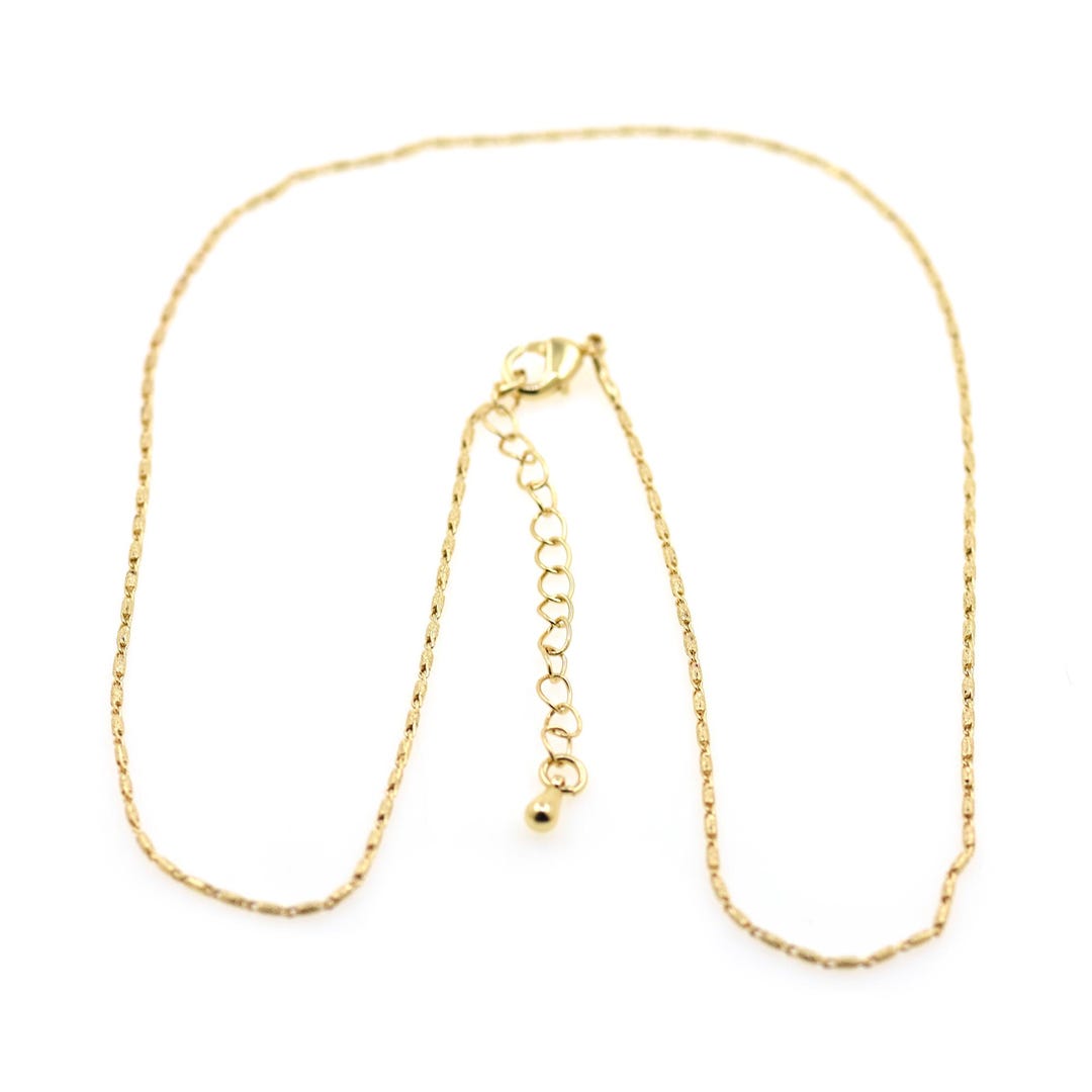 Elegant Gold Tone Chain With Adjustable Tail and Clasp, Perfect Base ...