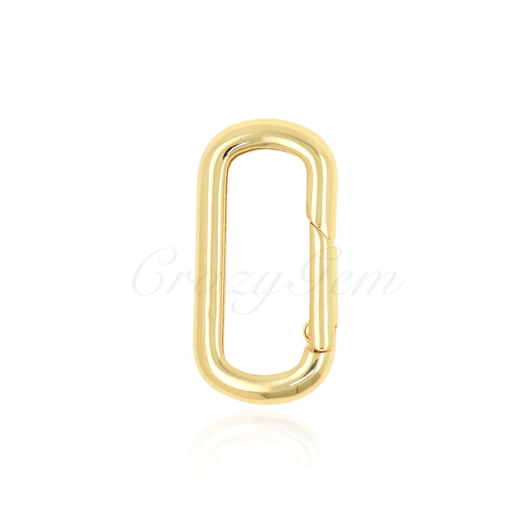 Simple Brass Oval Spring Buckle, Gold Plated Oval Carabiner for DIY ...