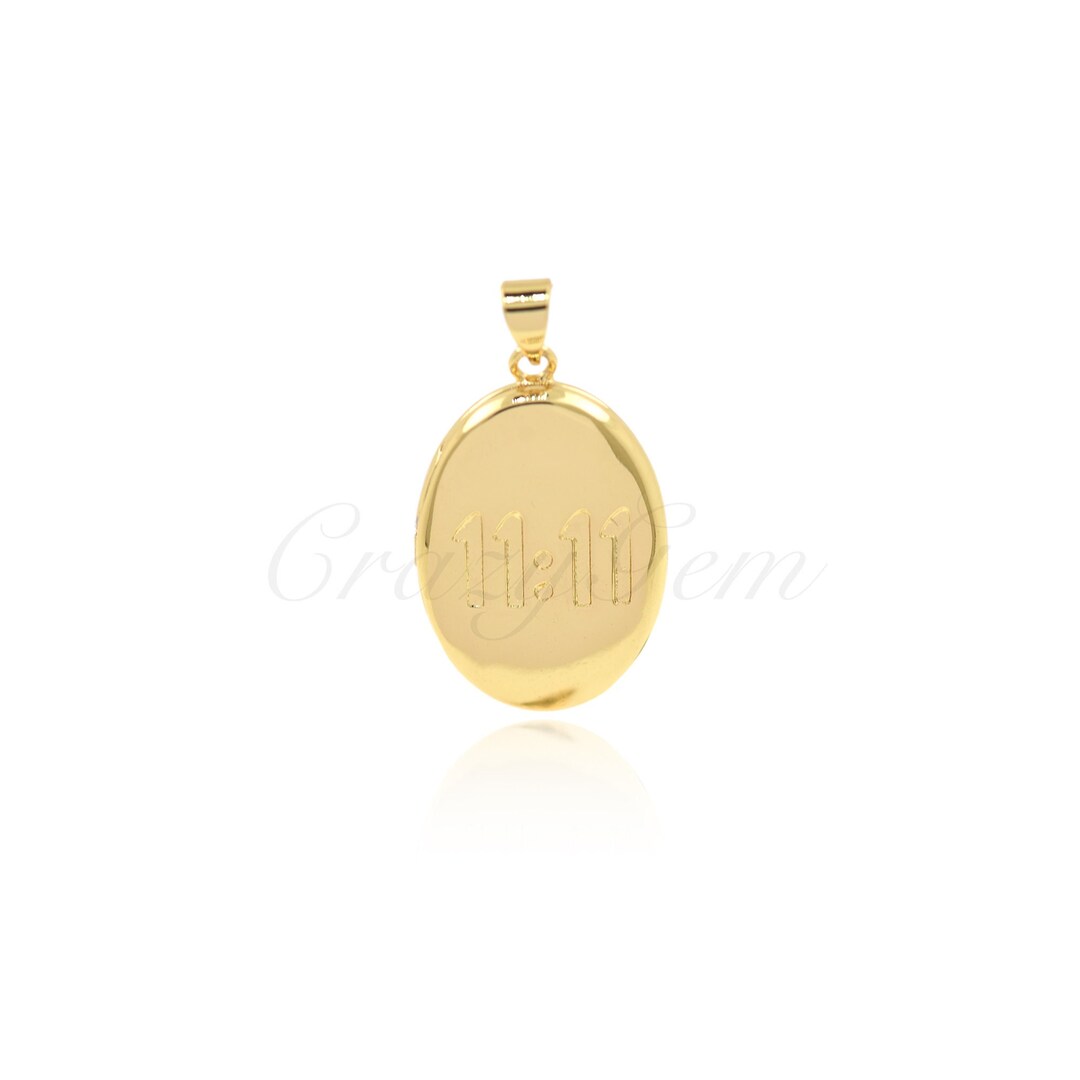 18k Gold Filled Photo Locket Charm,oval Shape Simple Locket Necklace ...