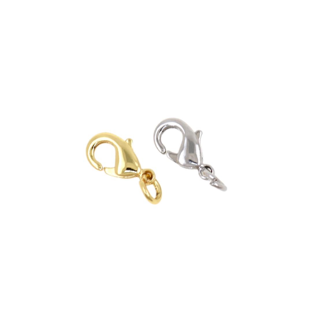 Secure Hook Lock Clasp With Attached Ring in 18K Gold Filled Finish for ...