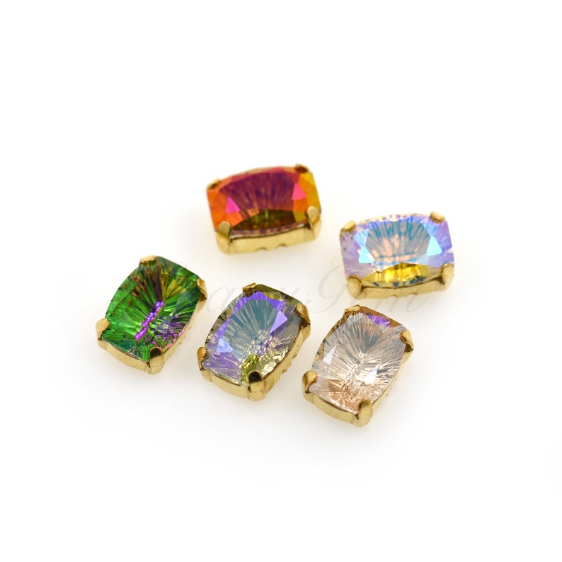 Beads Rectangle Shape Sew On Rhinestone Beads,Glass Crystal in Claw for ...