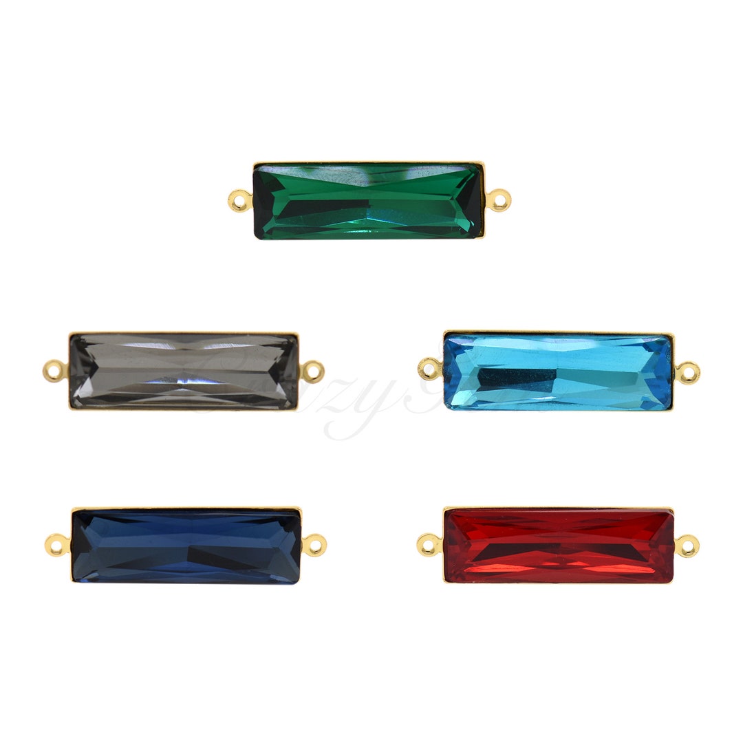 18K Gold Filled Bracelet Connector,color Crystal Long Bar Connector ...