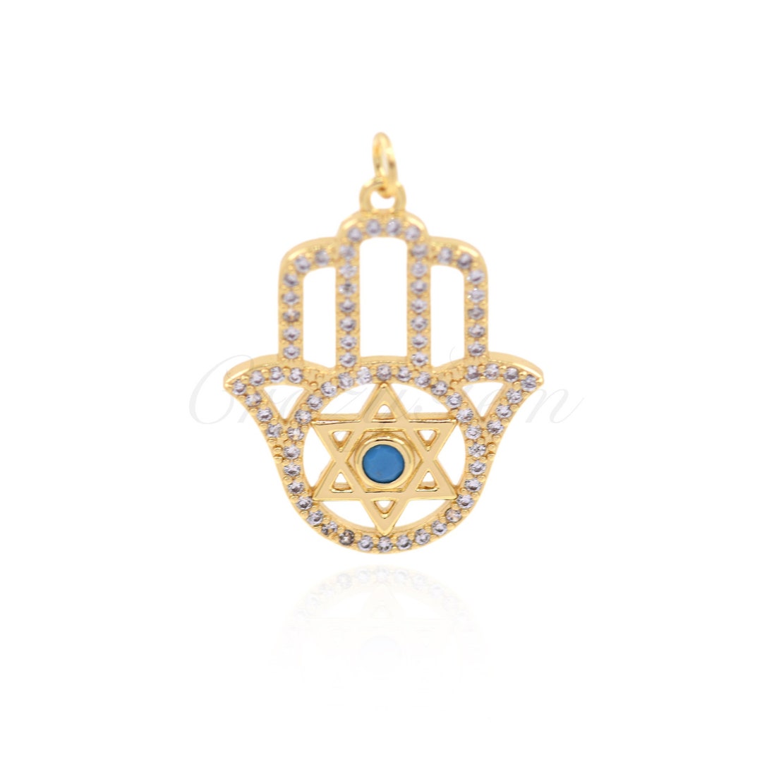 18k Gold Filled Hamsa Hand Pendant,minimalist Astrology Charm for ...