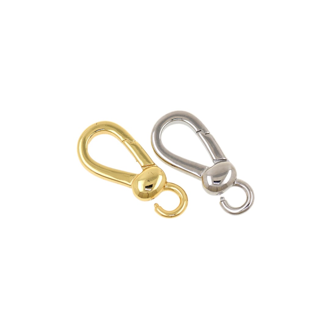 Minimalist 18K Gold Filled Teardrop Snap Hook With Open Jump Ring ...