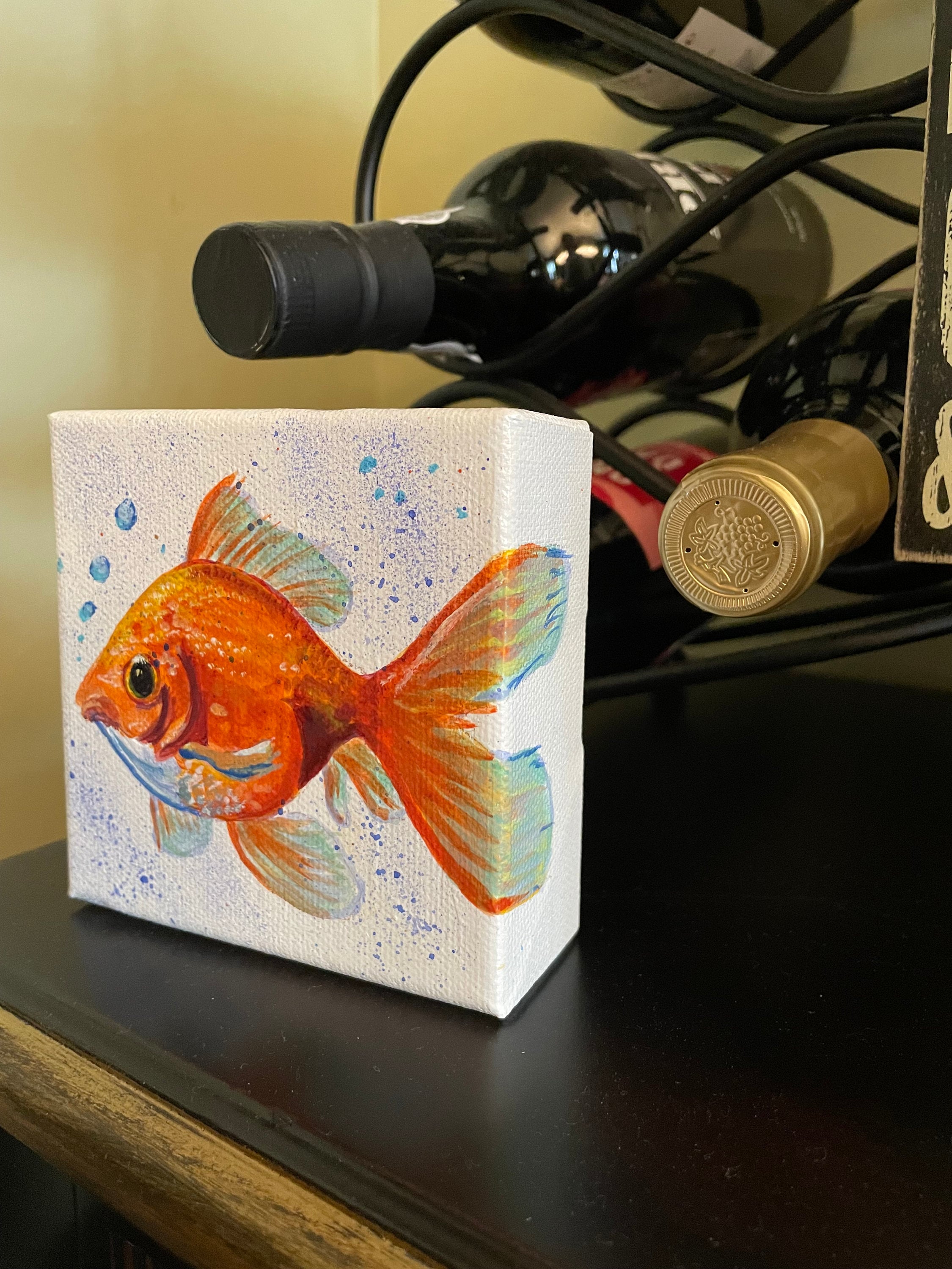 Goldfish, Fish Painting, Fish Art, Goldfish Artwork, Aquarium Fish Art ...