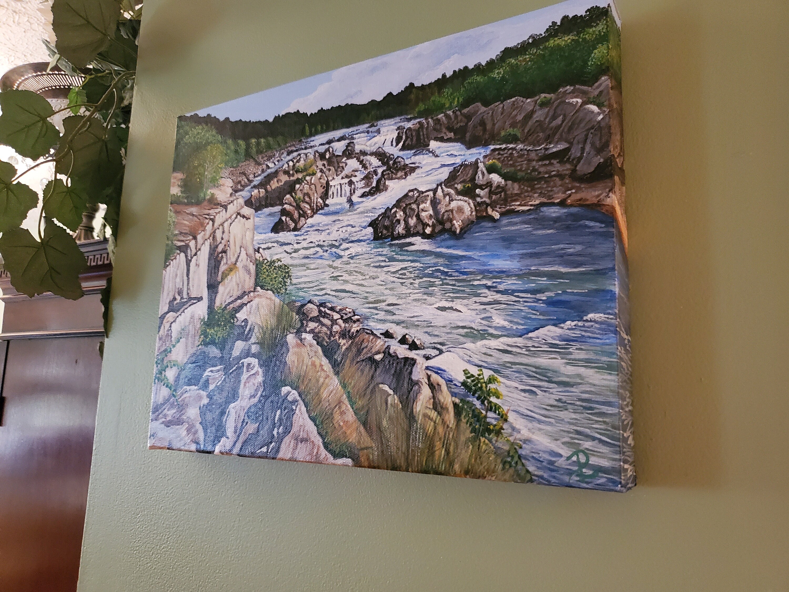 Waterfall Print, Great Falls Print, River Art, Waterfalls Art ...