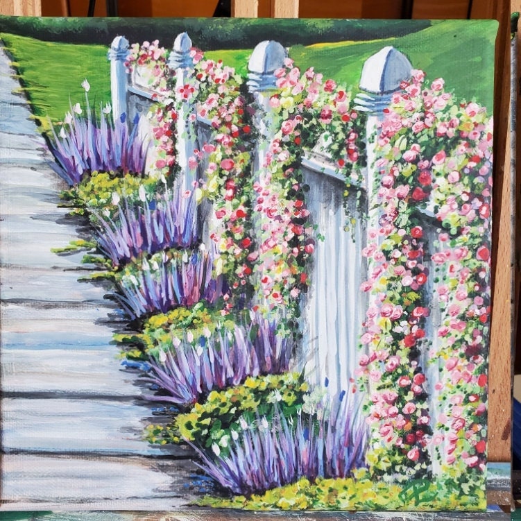 Flower Garden Walk, Garden Walkway, Flowers Fence, Garden Path, Pink ...