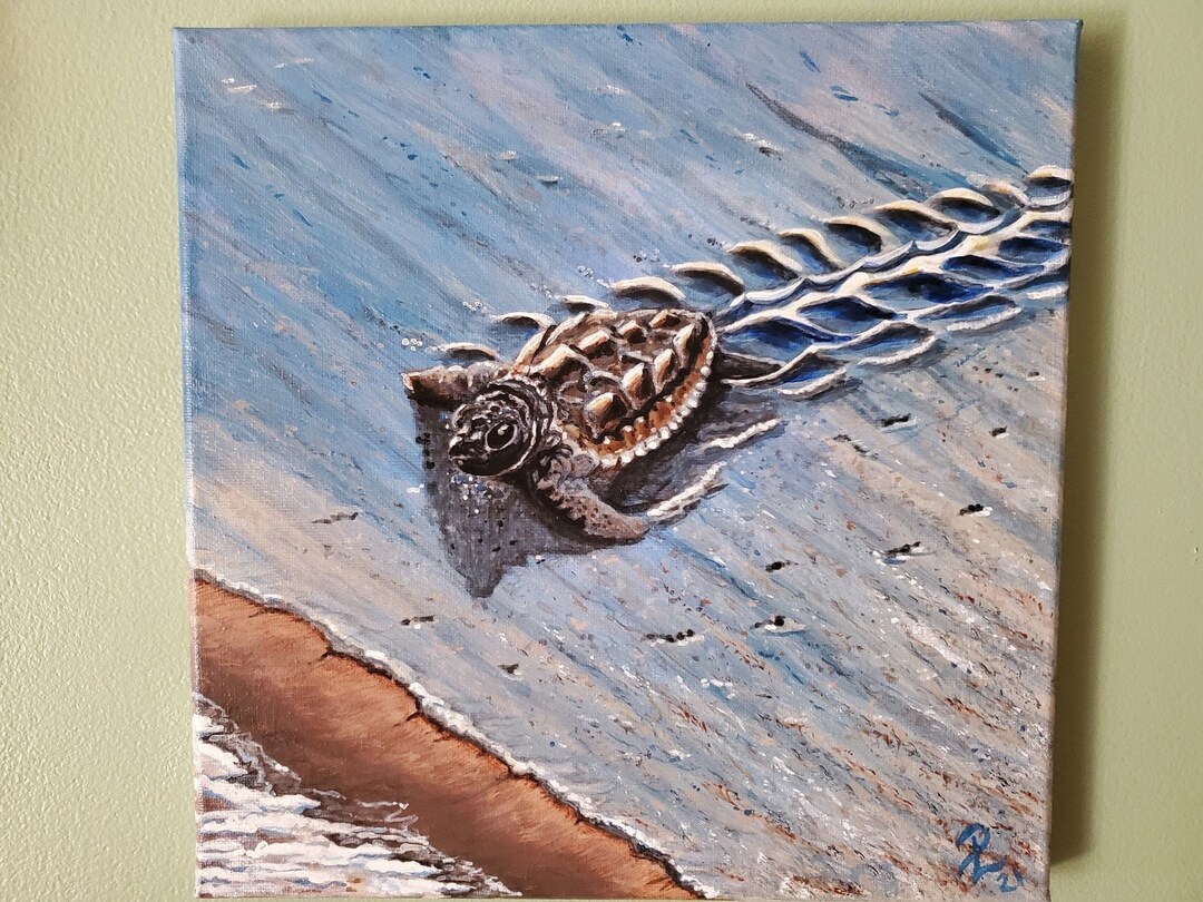 Baby Sea Turtle Giclée Print: Hatchling Marine Turtle Art - Etsy