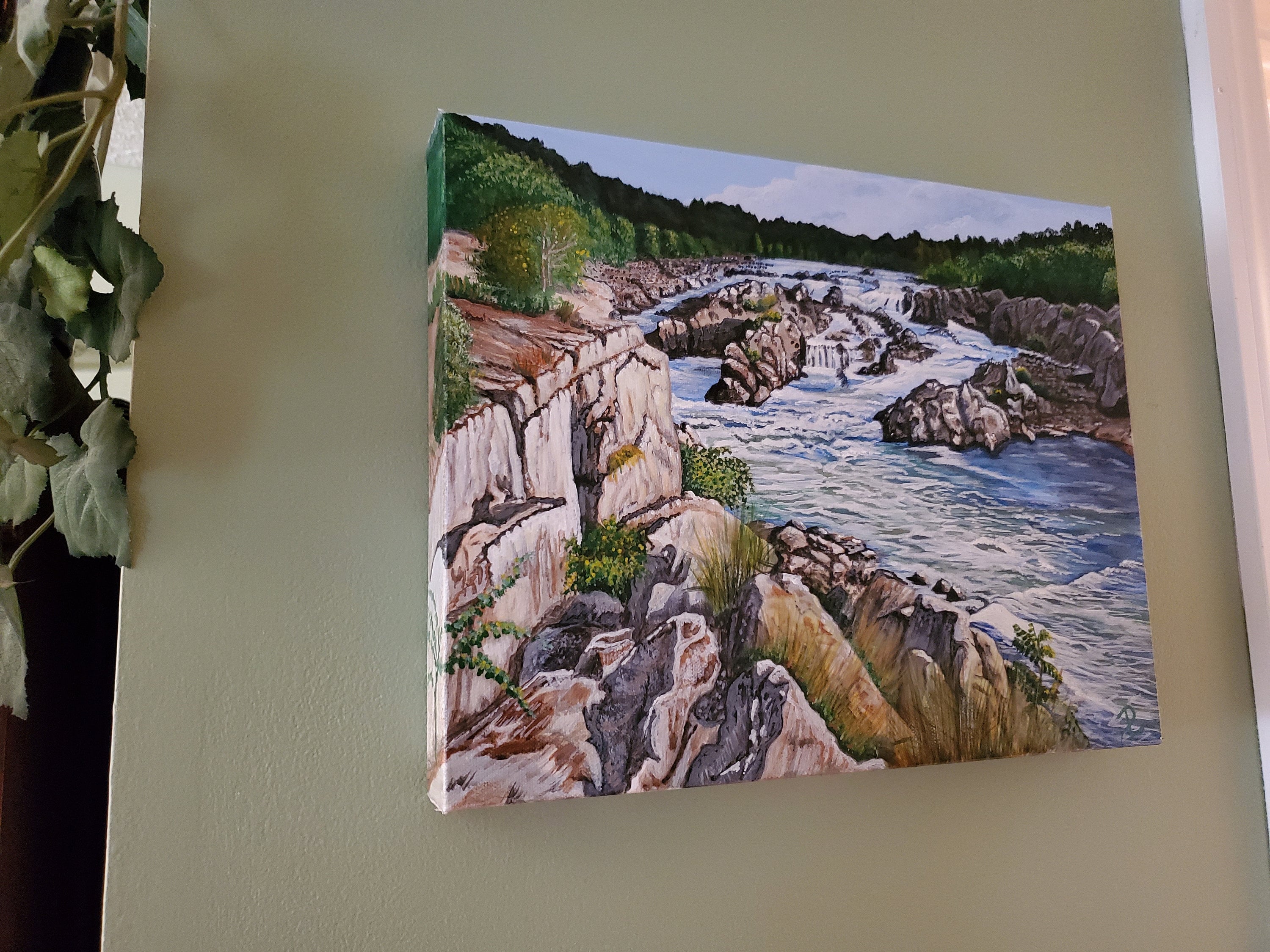 Waterfall Print, Great Falls Print, River Art, Waterfalls Art ...