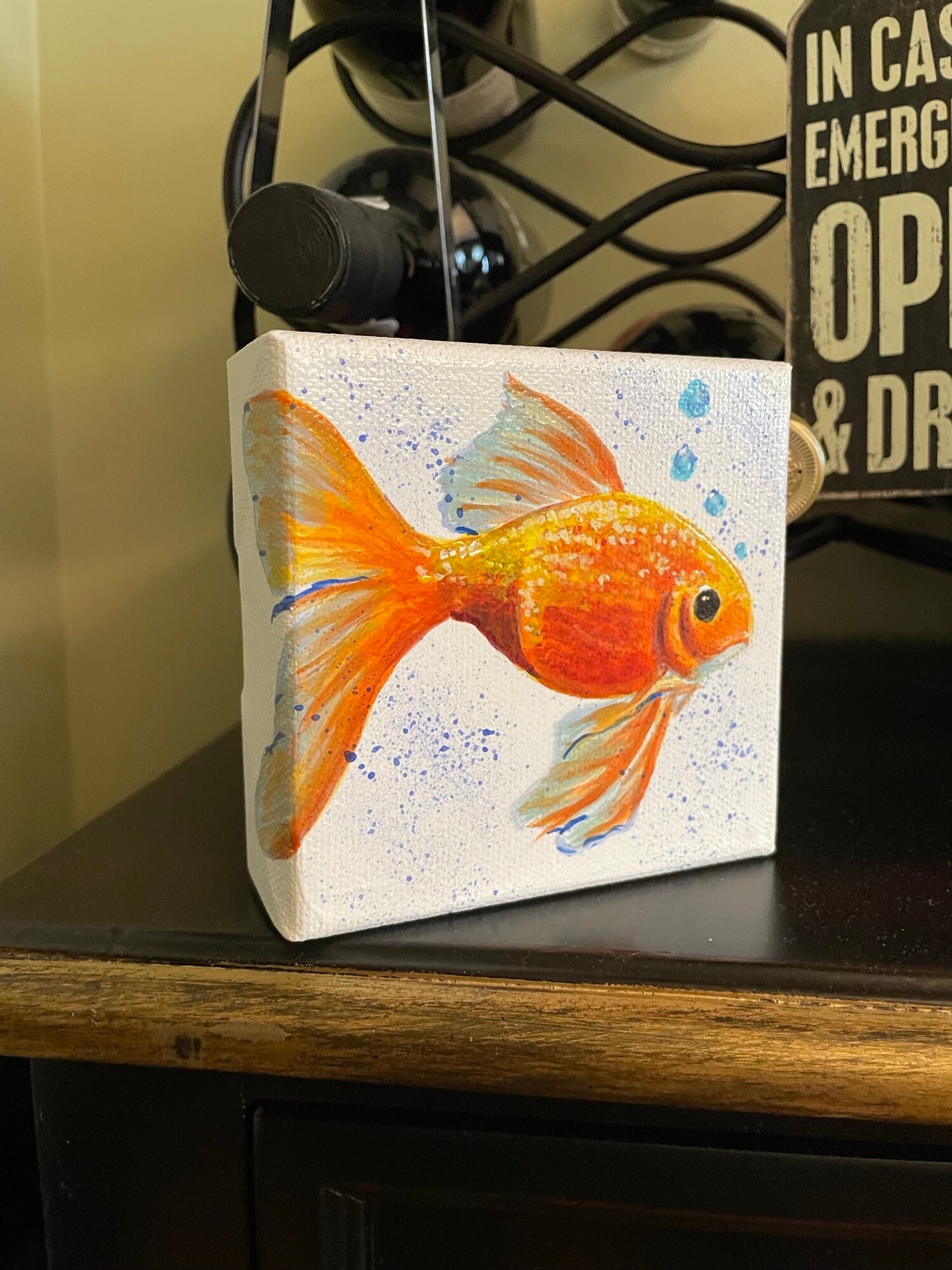 Goldfish, Fish Painting, Fish Art, Goldfish Artwork, Aquarium Fish Art ...