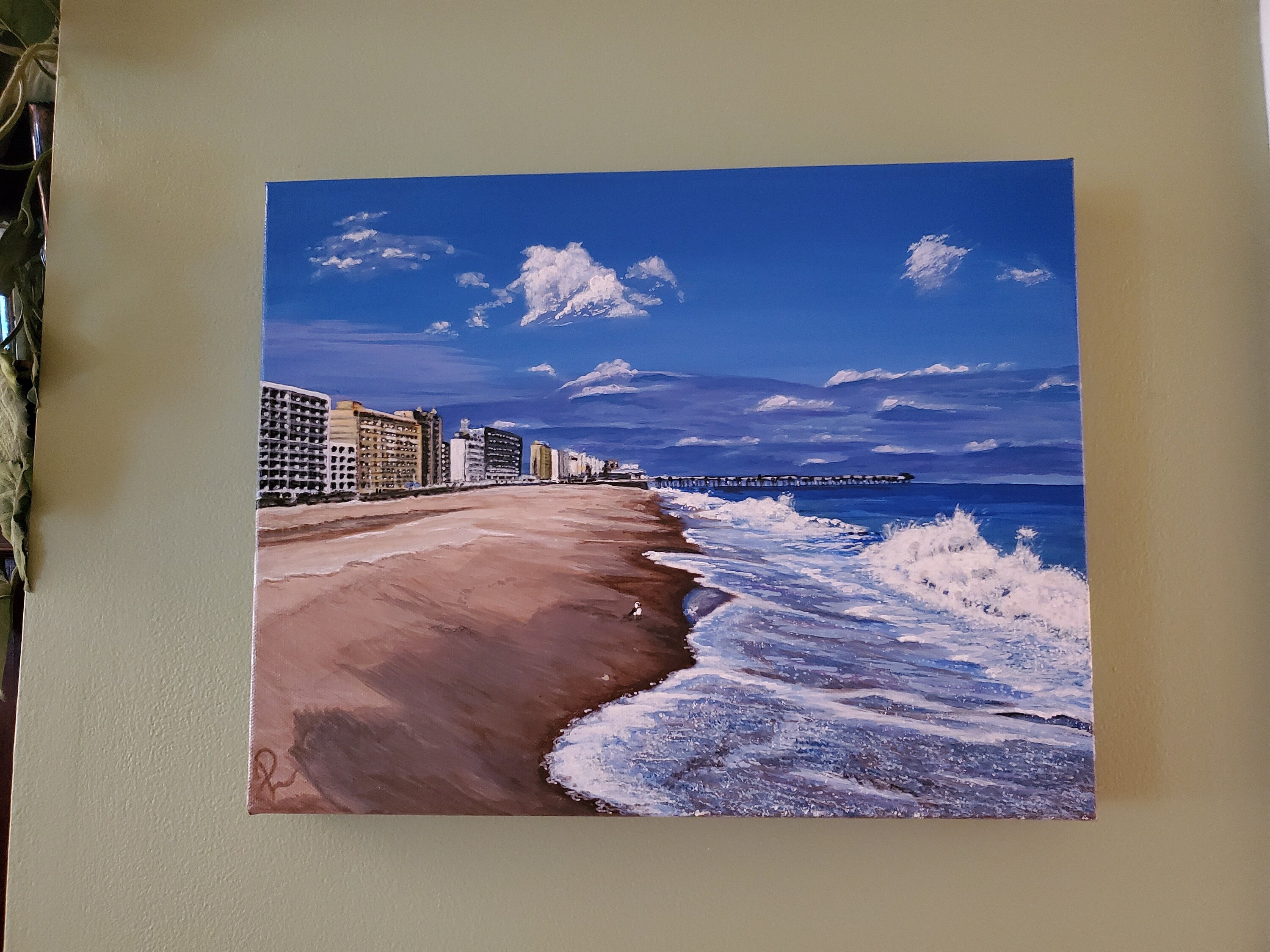 Virginia Beach, Virginia Art, Beach Painting, Beach Seashore Painting ...