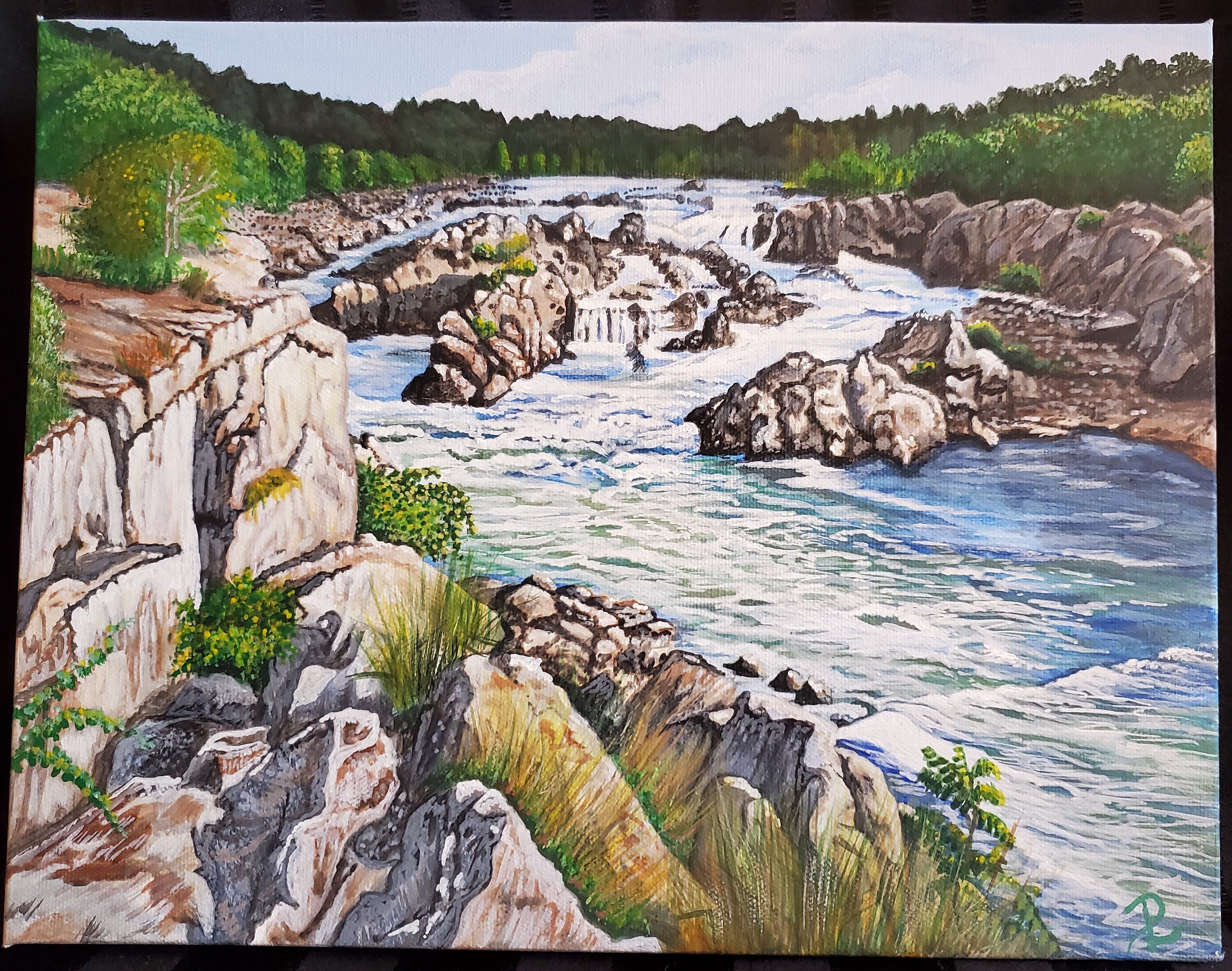 Waterfall Print, Great Falls Print, River Art, Waterfalls Art ...