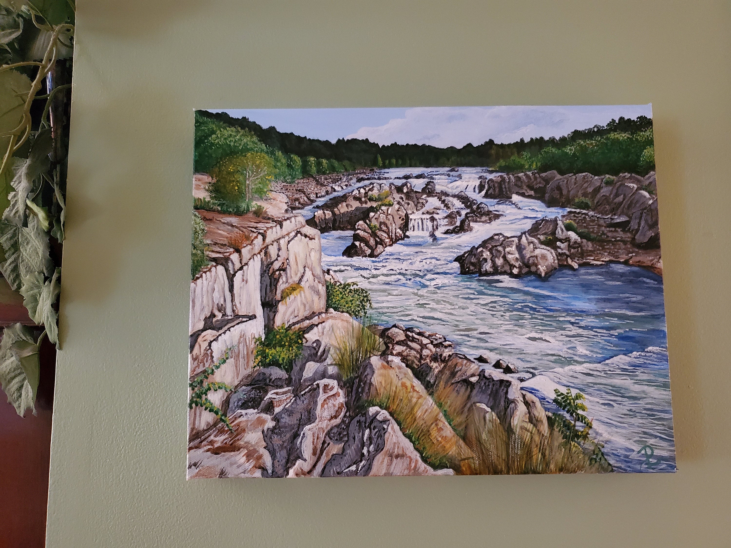 Waterfall Print, Great Falls Print, River Art, Waterfalls Art ...