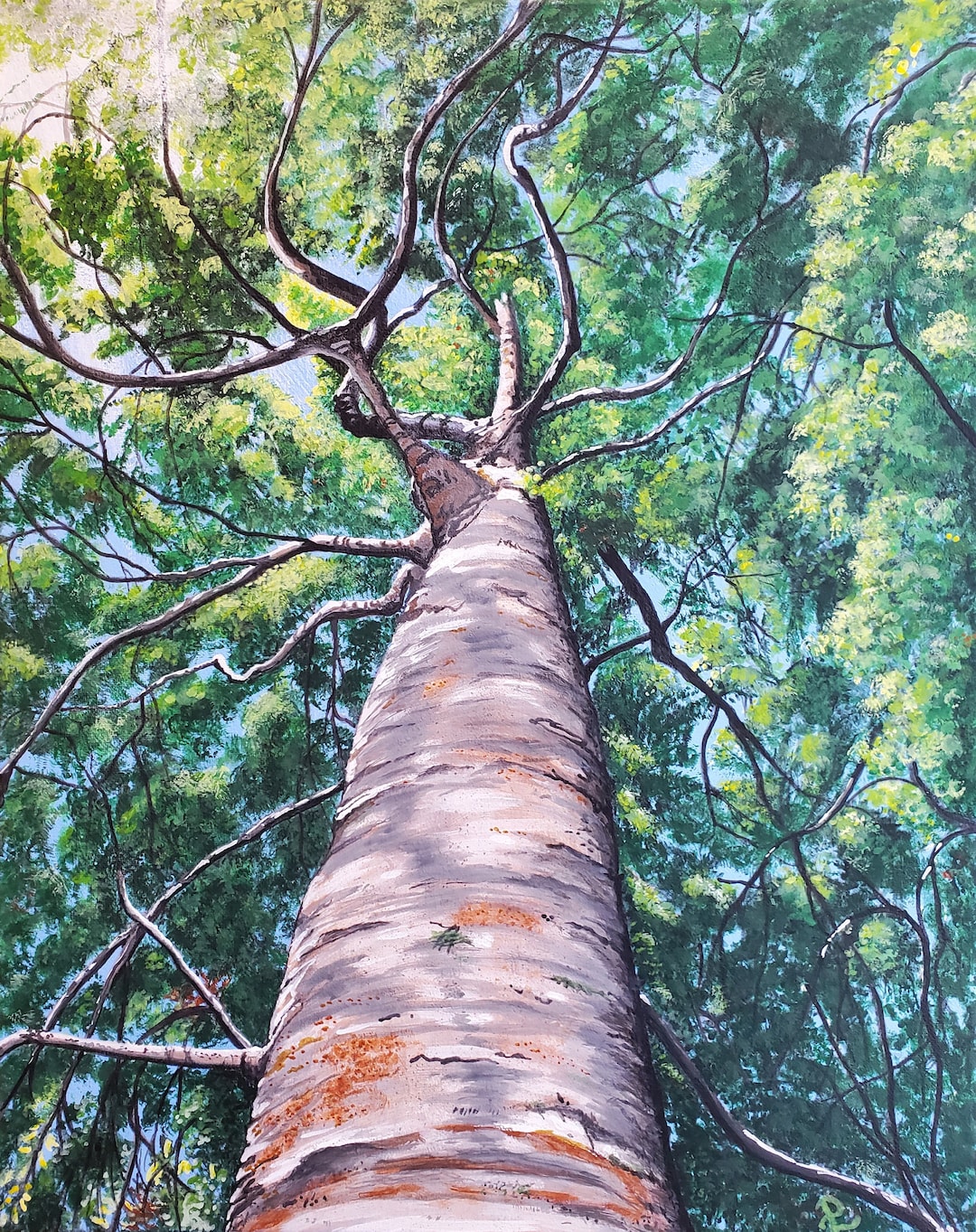 Giclée Tree Art Print, Tree Trunk Original Artwork by Donna Liguria ...