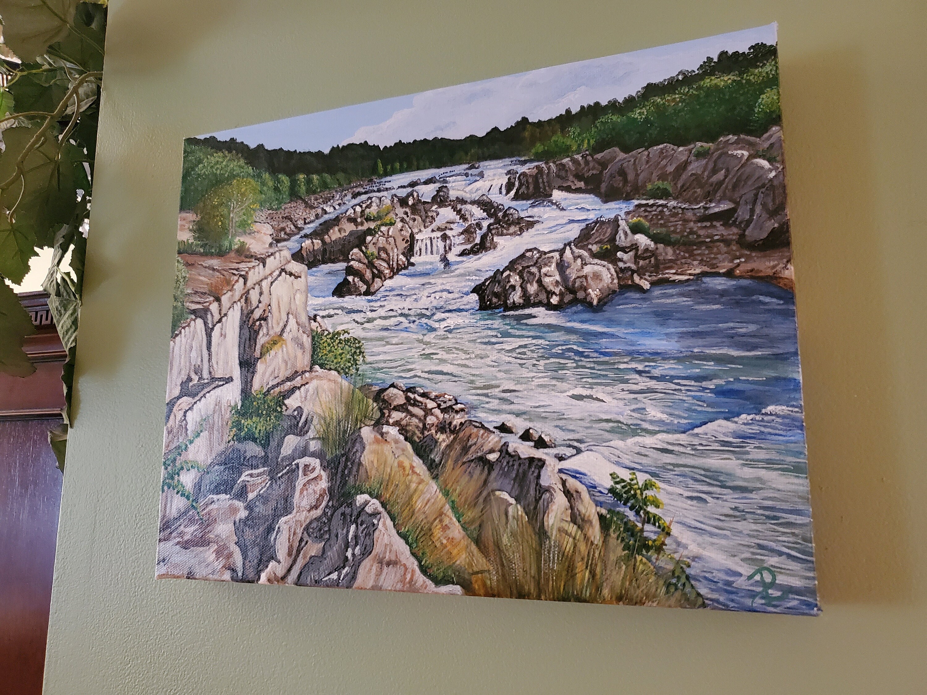 Waterfall Print, Great Falls Print, River Art, Waterfalls Art ...