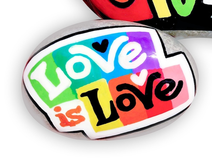 Love is Love Painted Stones · Kindness Rocks · LGBTQ Pride Painted ...