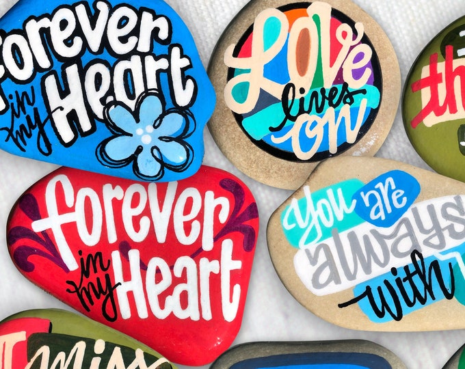 Memorial Painted Rocks · Hand-painted Keepsake Art Stones · in Memory ...