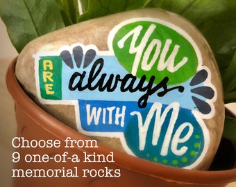 Memorial Painted Rocks Hand-painted Keepsake Art Stones in Memory of ...