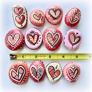 Set of 12 Lovingly Painted Sweetheart Stones · Valentine Party Favors ...