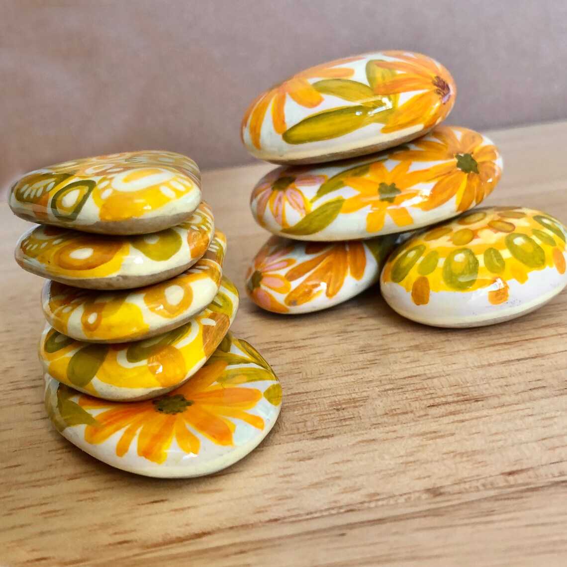 Fun & Pretty Painted Stones Set of 4 or Set of 5 Art Rocks - Etsy