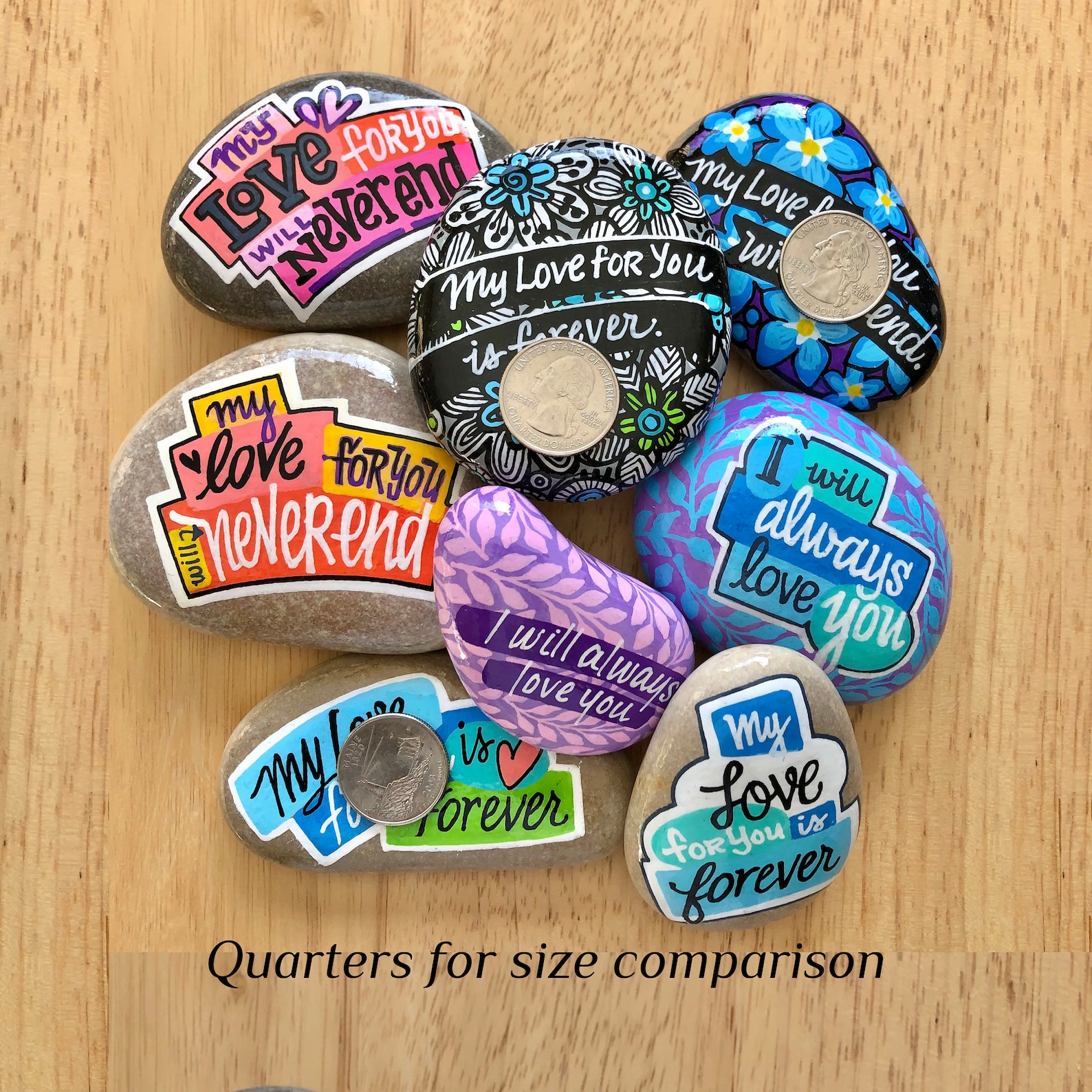 I Will Always Love You Painted Rocks · Keepsake Art Stones · Memorial ...