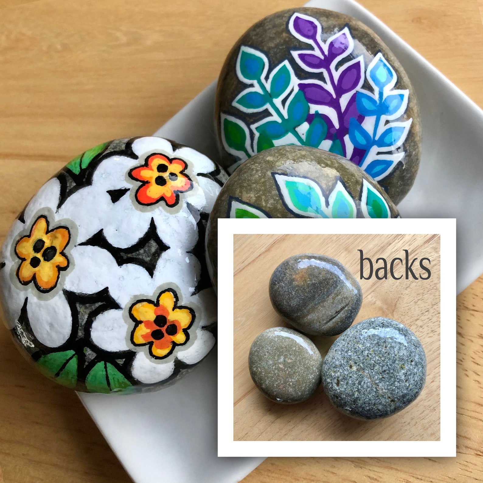 Set of 3 Painted Stones Kindness Rocks - Etsy