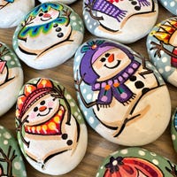 Frosty the Snowman Hand Painted Christmas Rock - Etsy
