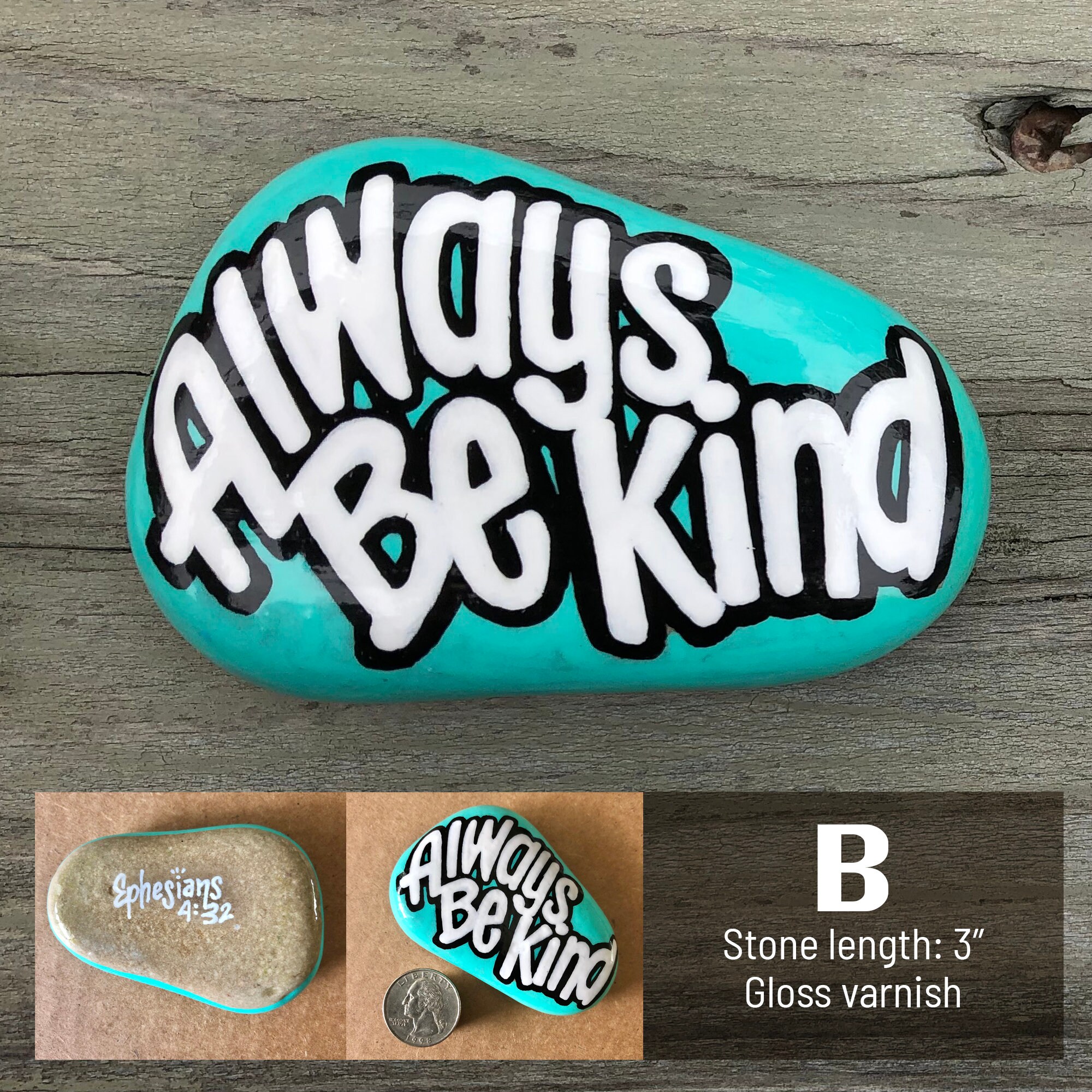 Bible Verses Painted Rocks Always Be Kind Ephesians 4:32 - Etsy