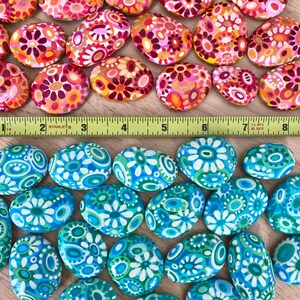 Groovy Floral Painted Stones · Sets of 6 Flower Power Rocks · in Reds ...