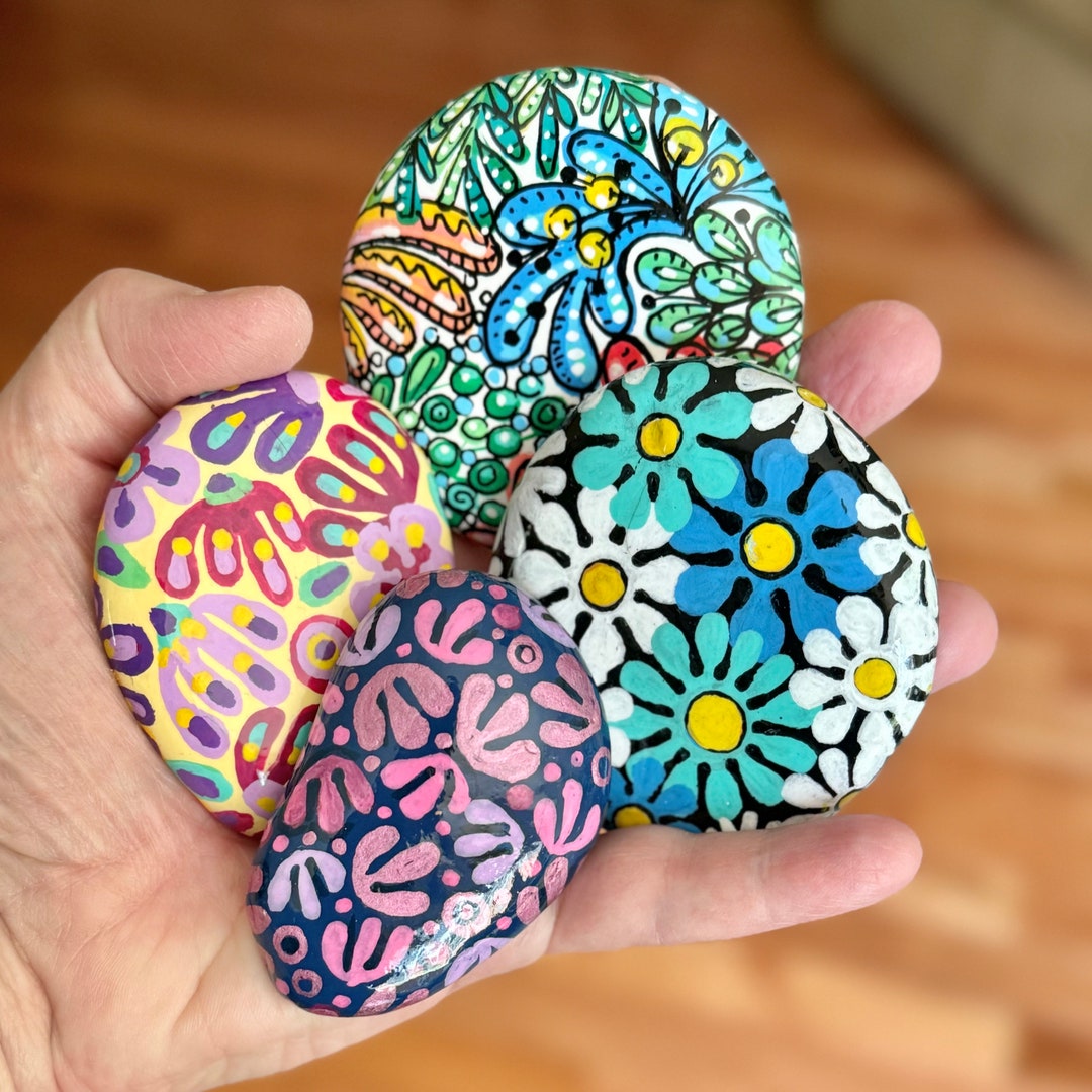 Hand-painted Stones in a Cotton Drawstring Bag · 4 Larger Kindness ...