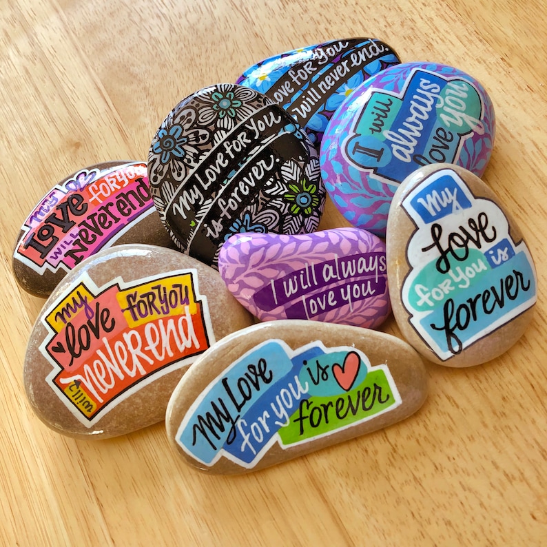 I Will Always Love You Painted Rocks · Keepsake Art Stones · Memorial ...