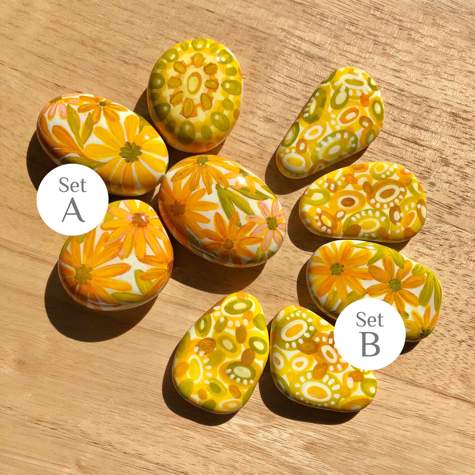 Fun & Pretty Painted Stones Set of 4 or Set of 5 Art Rocks - Etsy