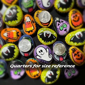 6 Fun Halloween Painted Rocks · Small Art Stones · Ghost + Jack-o ...
