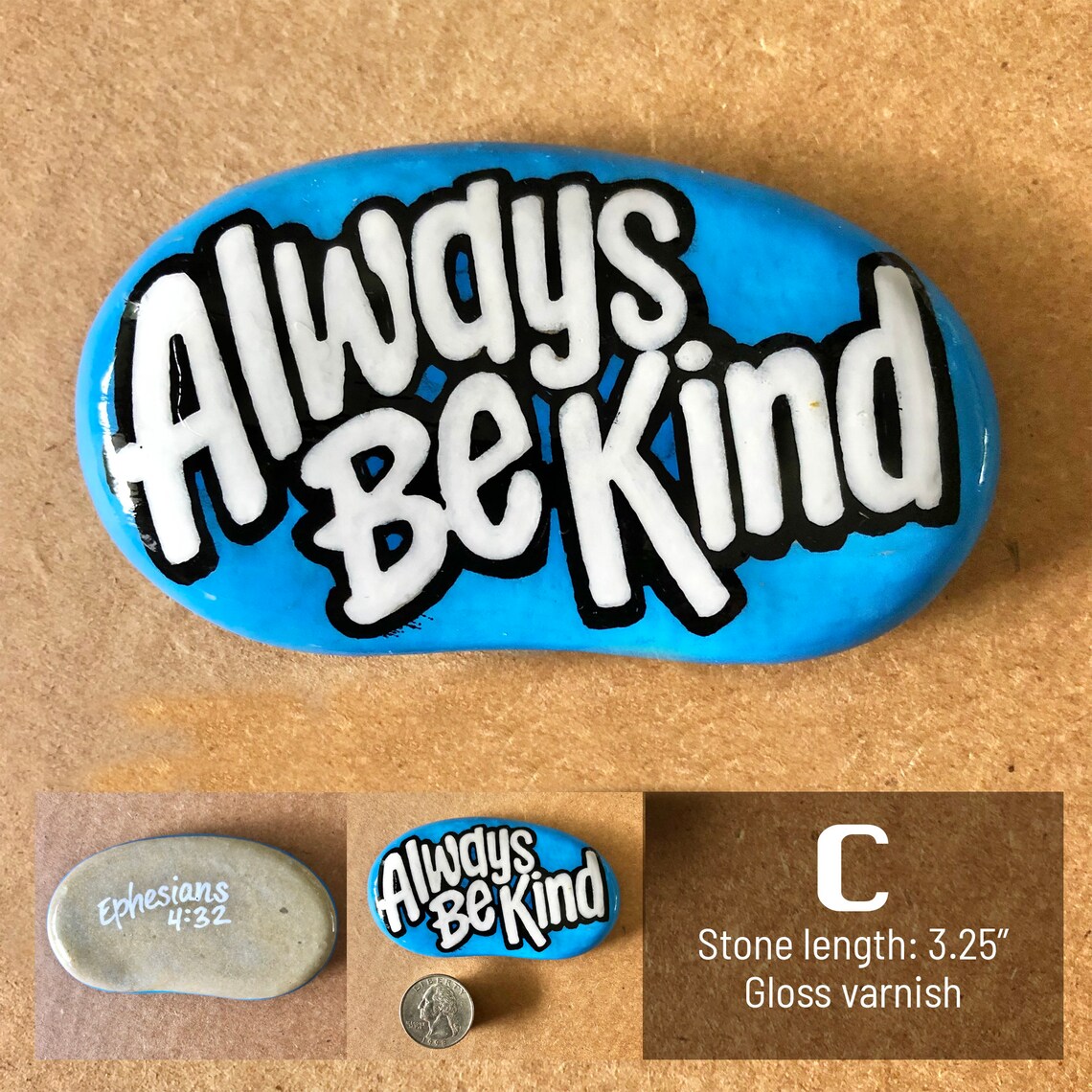 Bible verses painted rocks Always be kind Ephesians 4:32 | Etsy