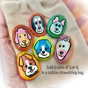 Painted Rocks for Dog Lovers, Sets of 3 or 6 Dogs Gift for Dog People ...