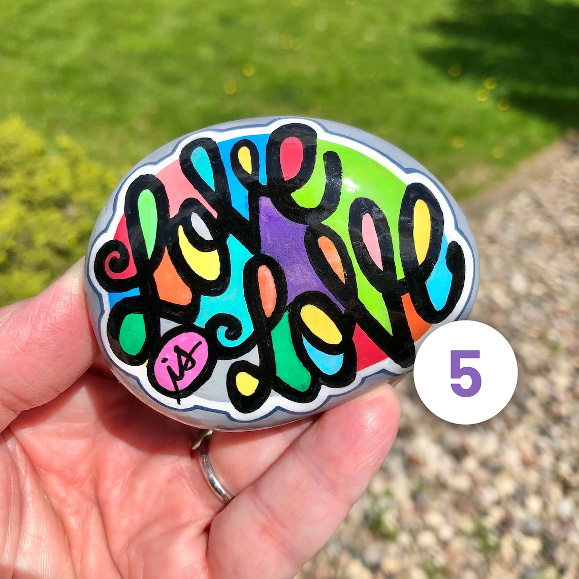 Love is Love painted stones Kindness rocks LGBTQ pride | Etsy