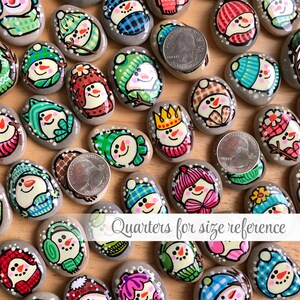 Snowman Pocket Rocks Very Small Hand-painted Snow Man - Etsy