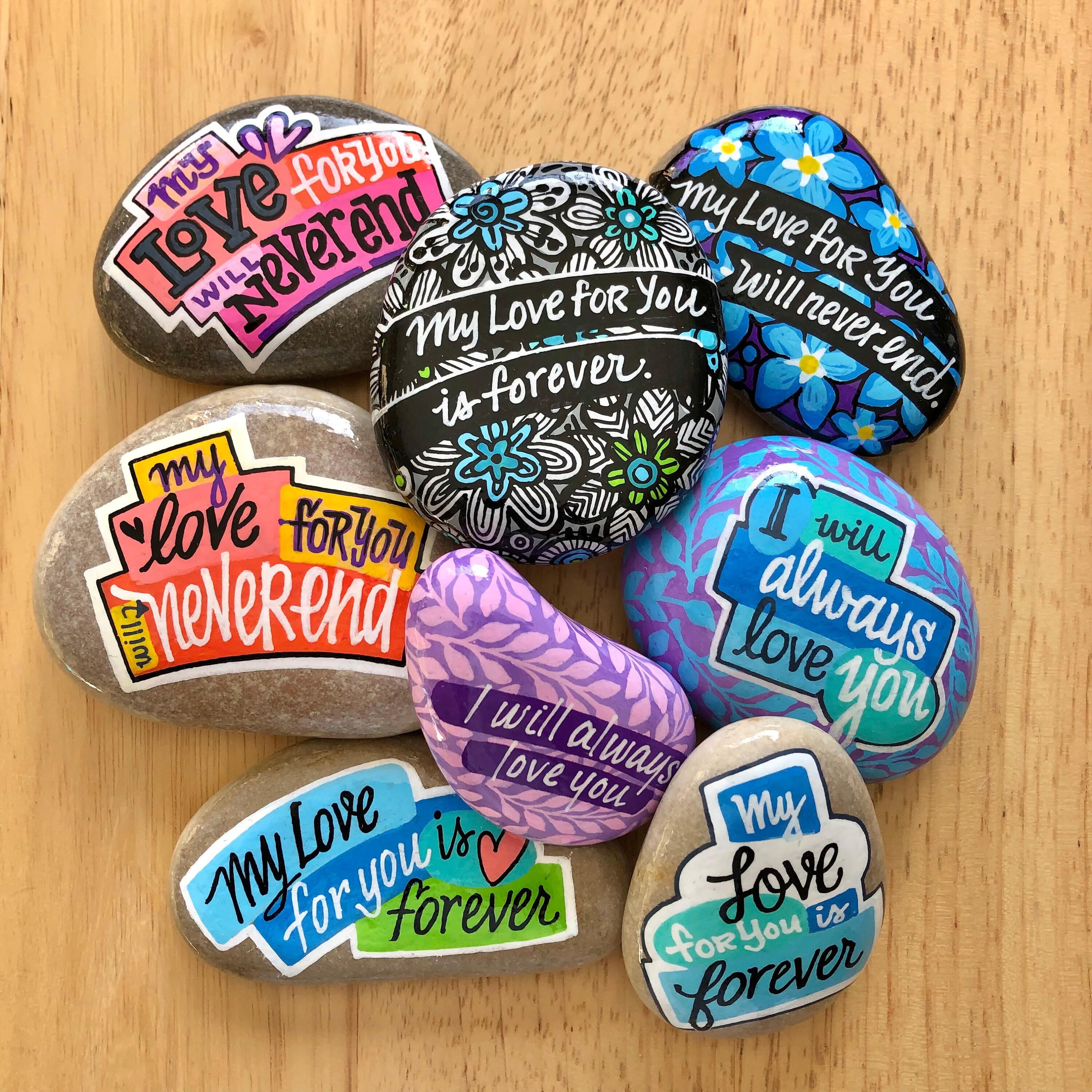 I Will Always Love You Painted Rocks · Keepsake Art Stones · Memorial ...