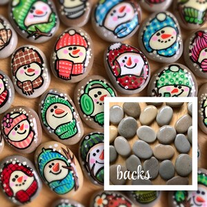 Snowman Pocket Rocks Very Small Hand-painted Snow Man - Etsy