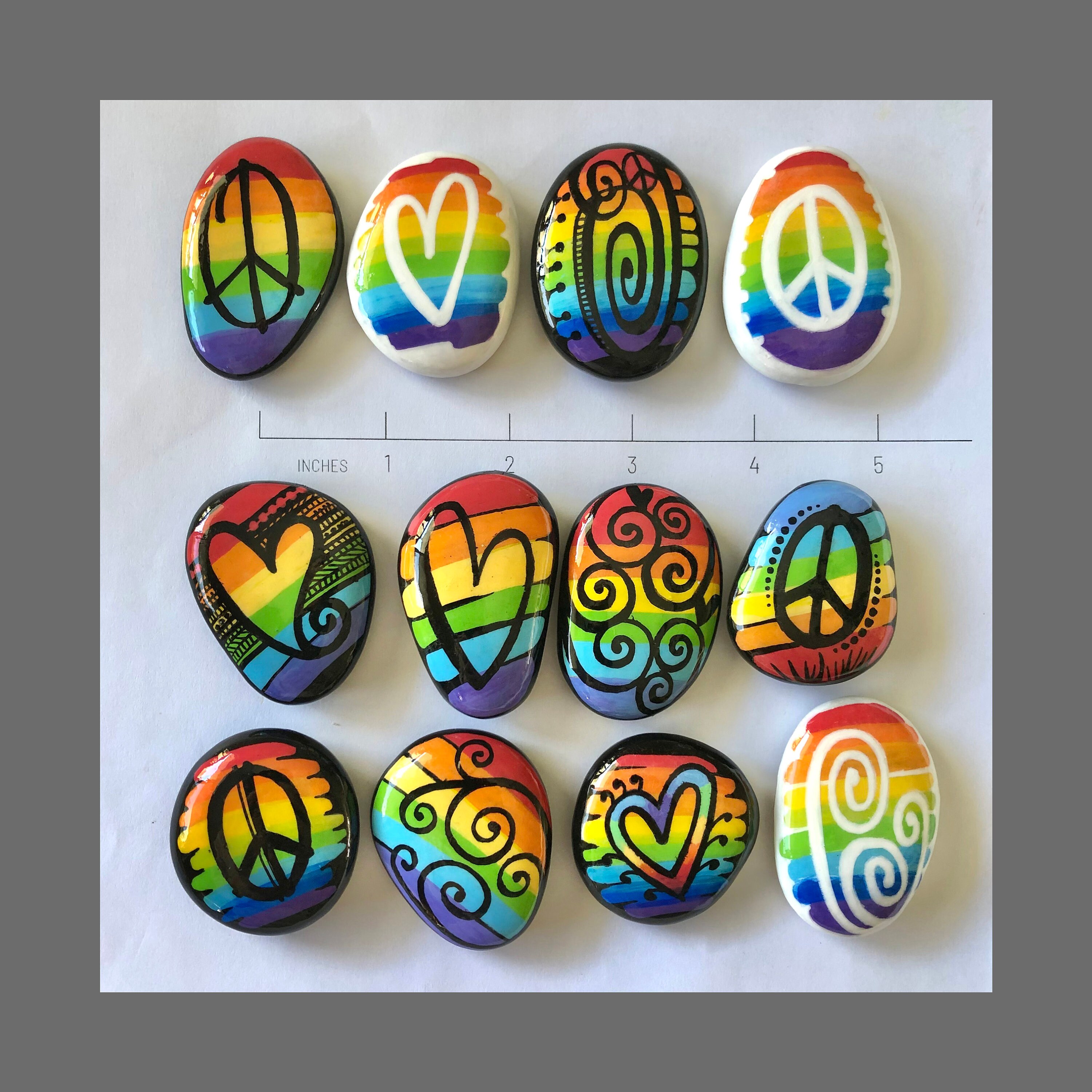 Gay Pride Rocks Rainbow Painted Stones Set of 3 Small - Etsy