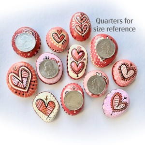 Set of 12 Lovingly Painted Sweetheart Stones · Valentine Party Favors ...