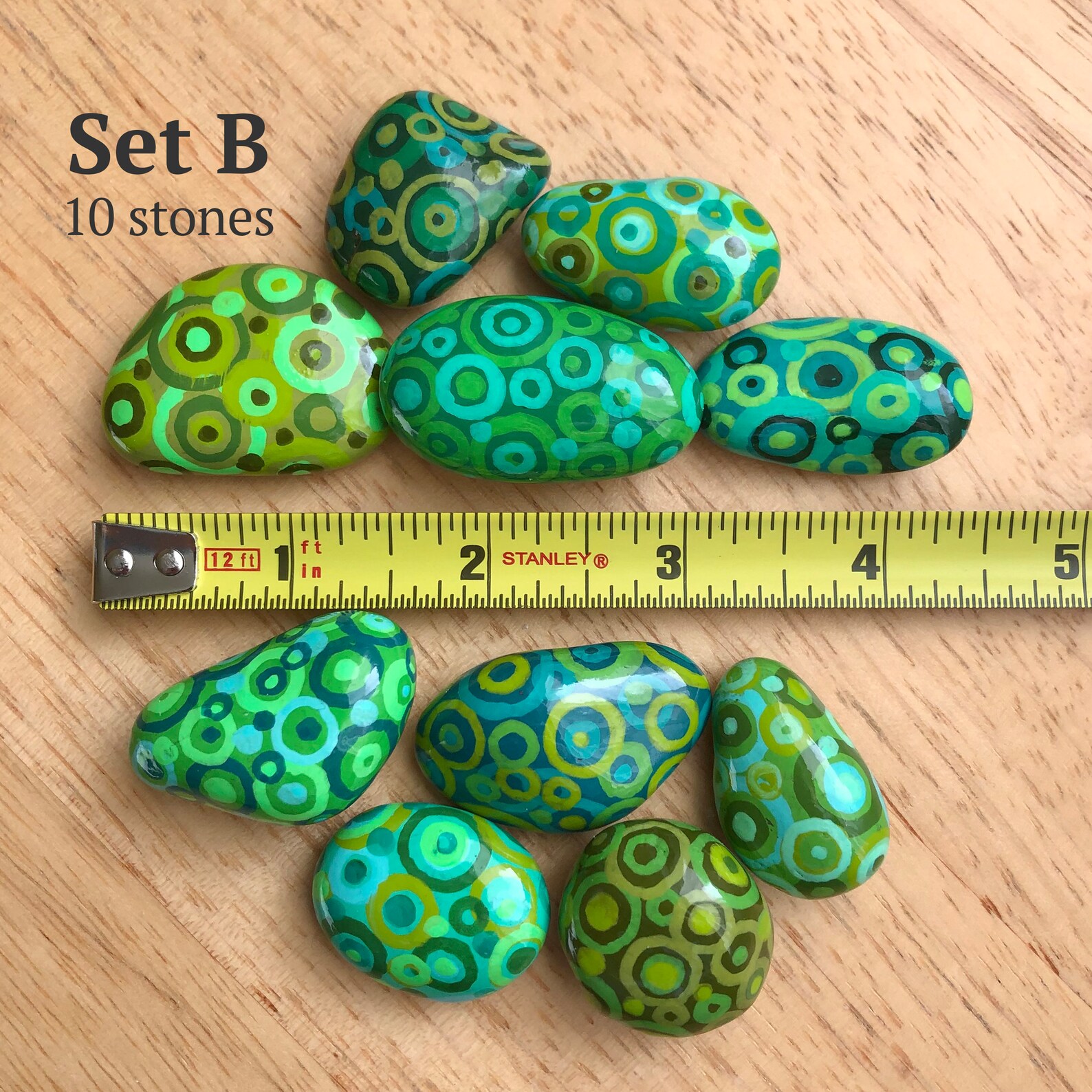 Sets of 10 Pretty Green Hand-painted Stones Kindness Rocks - Etsy
