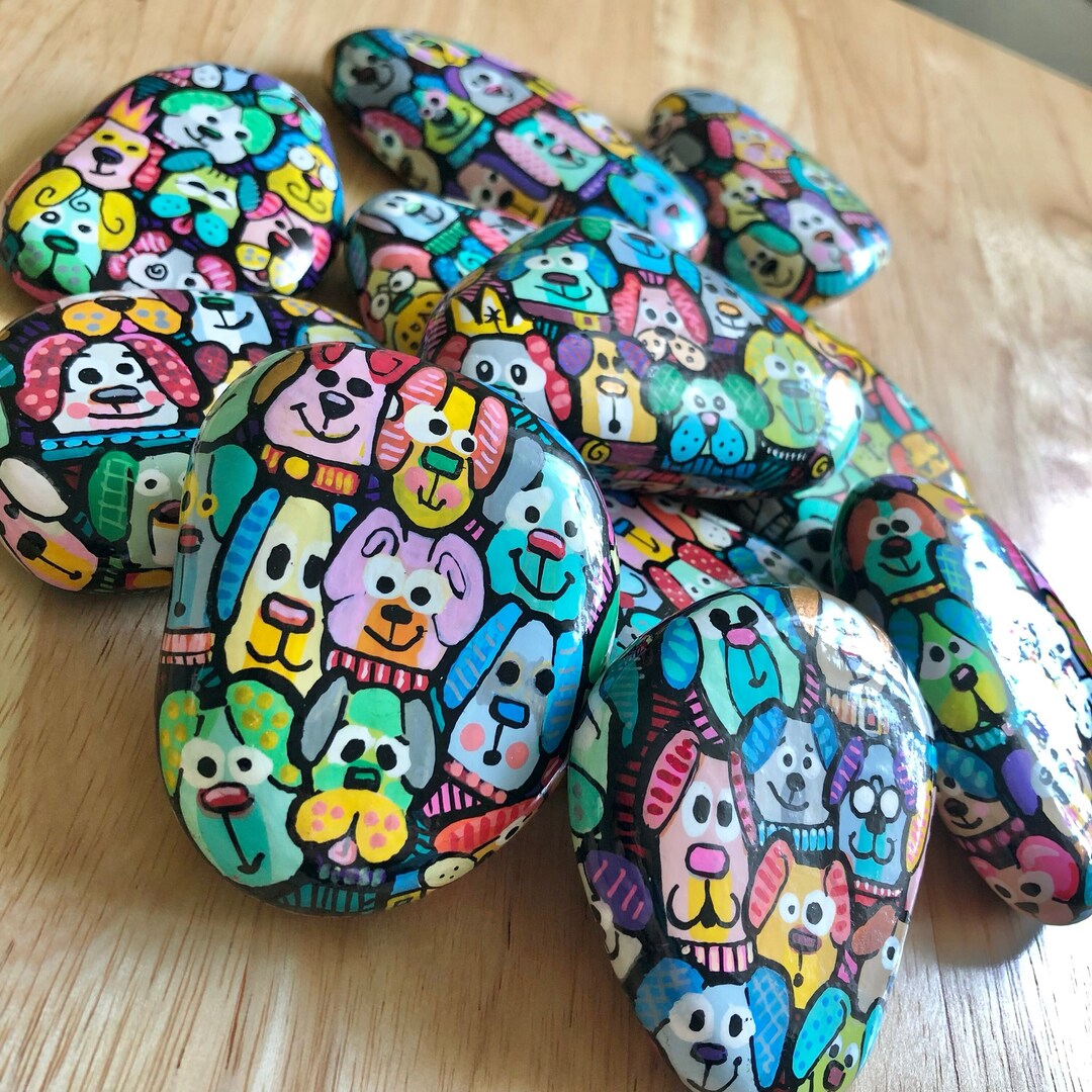 Gift for Dog Lovers Pup Rocks 2.0, Painted Both Sides Sold Individually ...