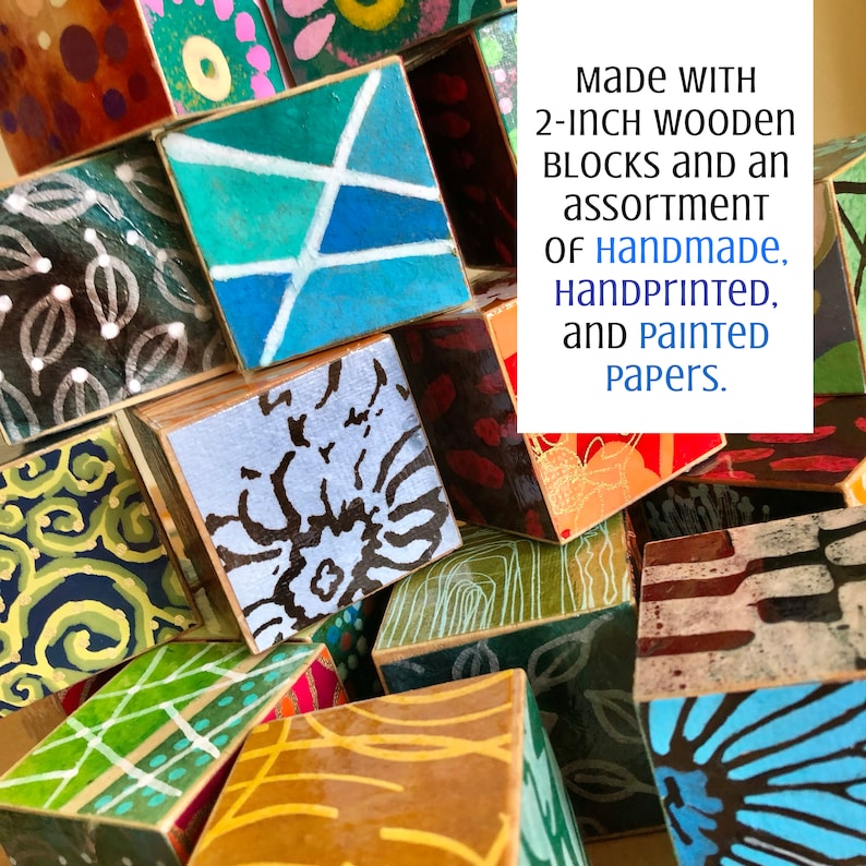 Wooden Blocks for Grown-up Kids, Like You! 2-inch Blocks Covered in Fun ...