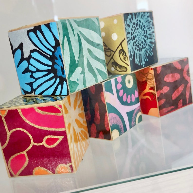 Wooden Blocks for Grown-up Kids, Like You! 2-inch Blocks Covered in Fun ...